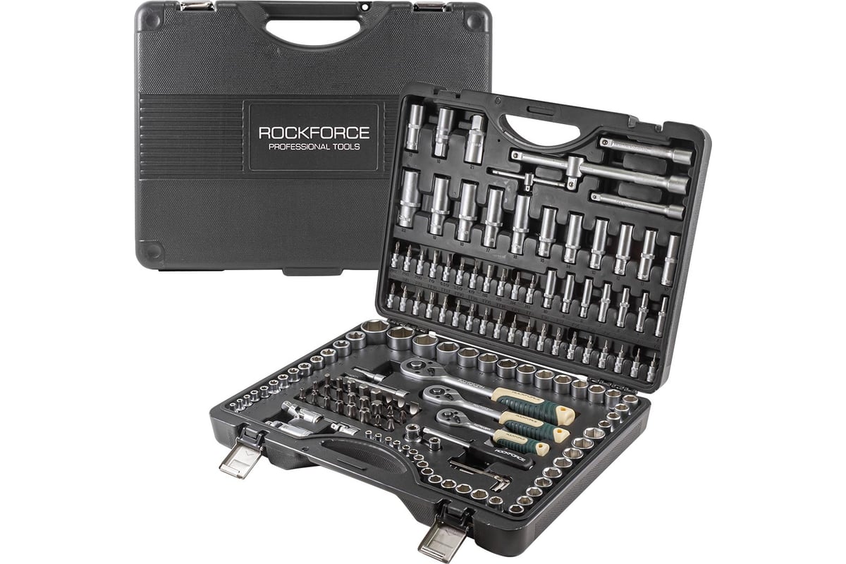 Набор инструментов Rockforce 1/2, 1/4, 3/8 DR с 6-гранными головками, 150 предметов RF-41501-5 ...