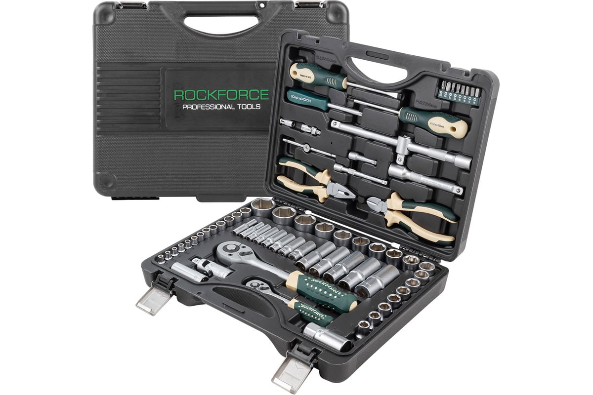 Набор инструментов Rockforce 69 предметов, 1/4",1/2",(6граней)(4-32мм) RF-4603-5(57274 ...