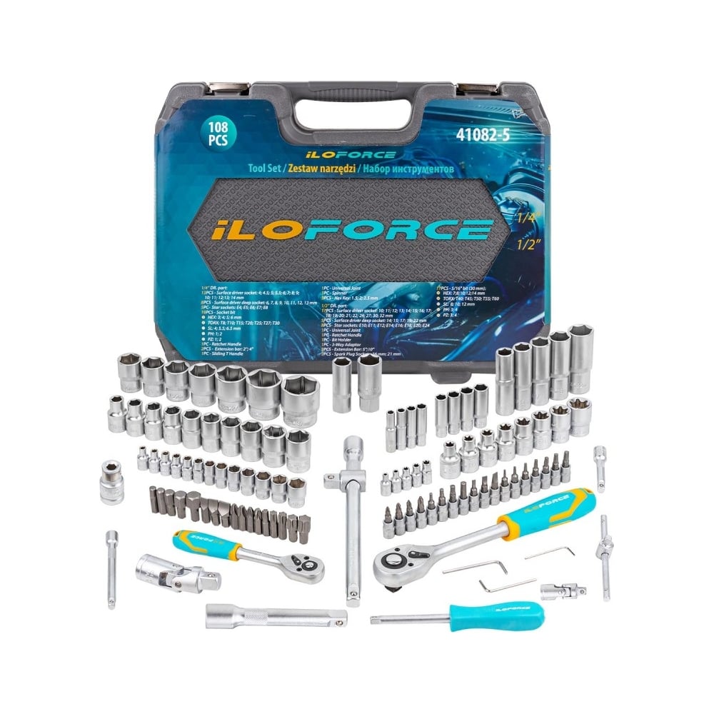 Набор инструментов iLOFORCE 108 пр IF-41082-5(52229) - выгодная цена, отзывы, характеристики ...