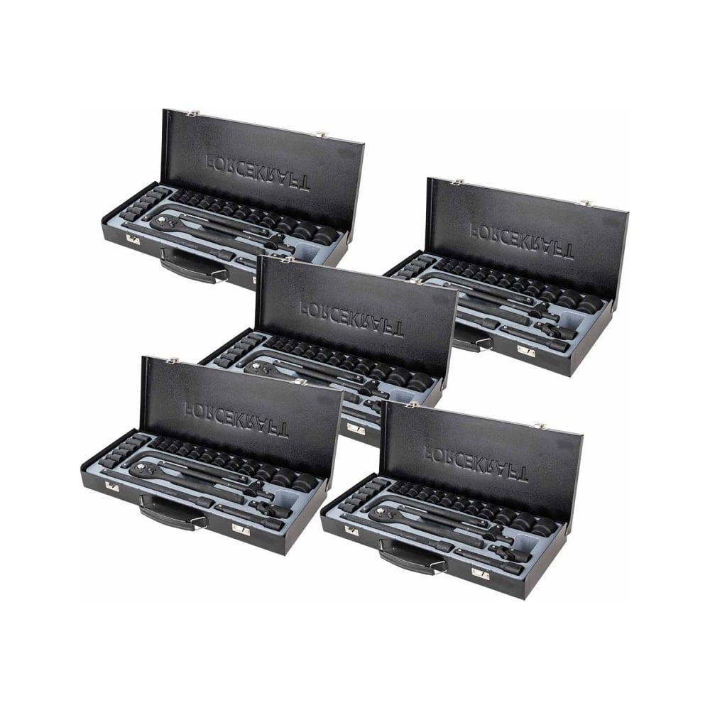 Набор инструментов Forcekraft (5 комплектов) 24пр. 1/2''(6гр.)(8-32мм ...