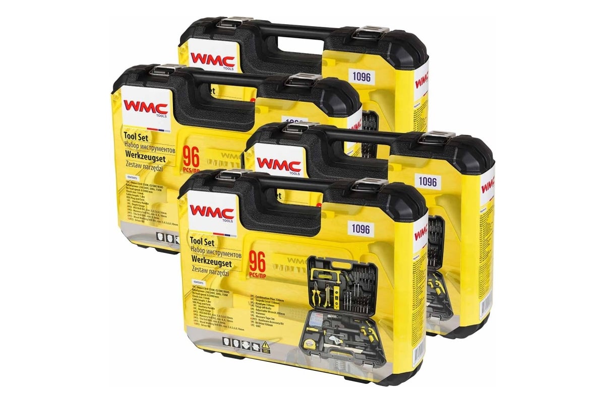 Набор инструментов WMC TOOLS (4 комплекта) 96пр(дрель ударная ,набор ...