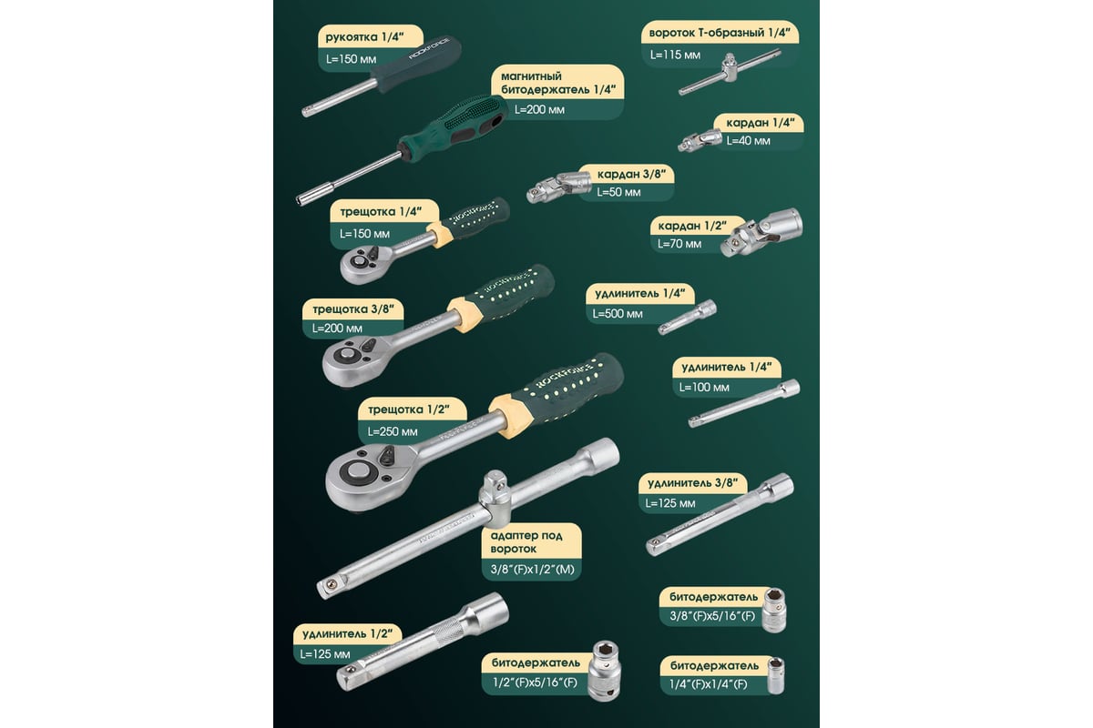 Набор инструментов Rockforce 216 пр RF-38841 SM(58959) - выгодная цена ...