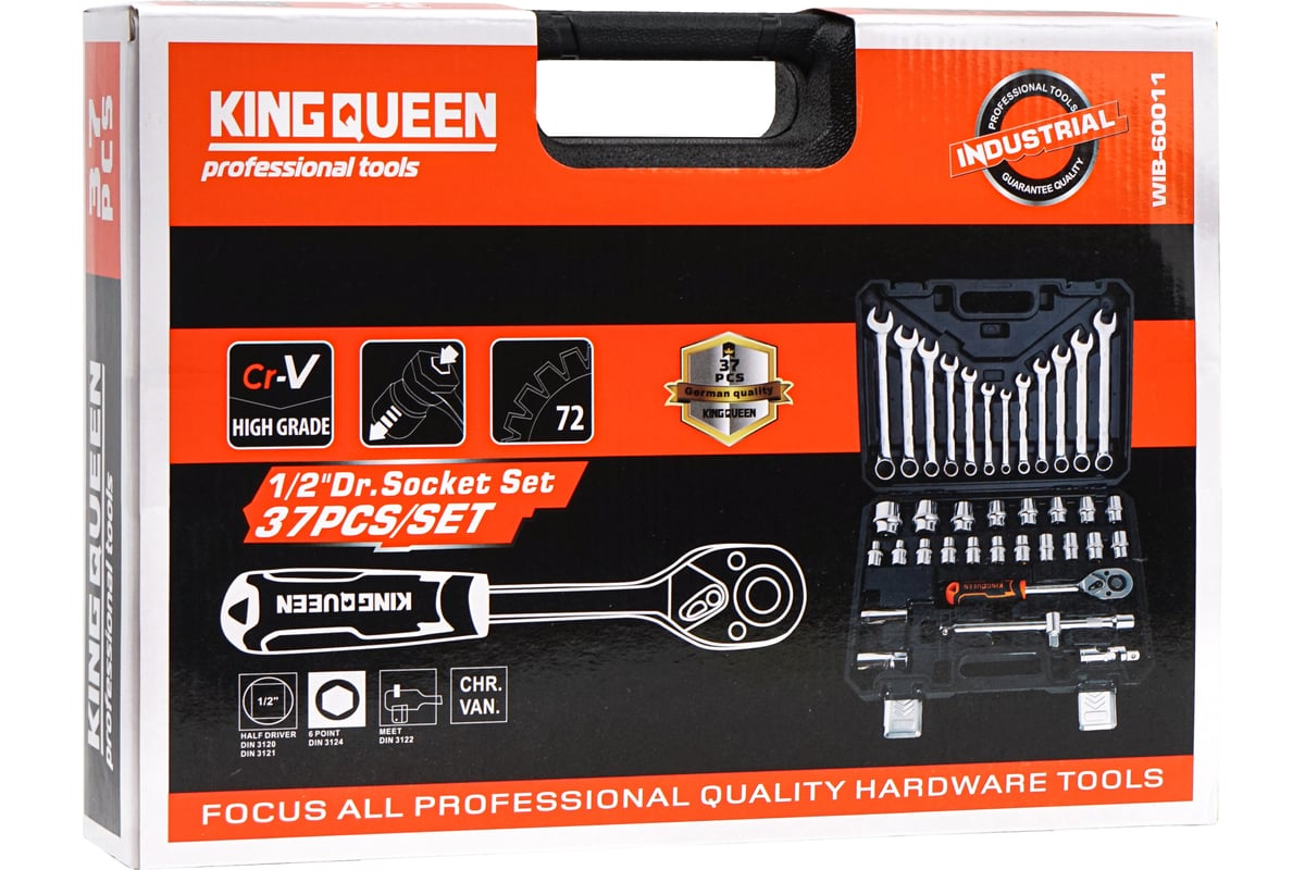 Набор инструментов KINGQUEEN 37 предметов, 72 зуба WIB-60011 - выгодная ...