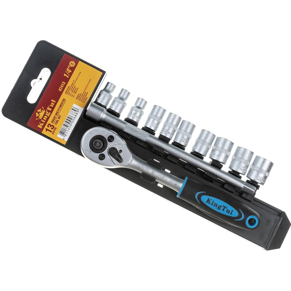 Набор головок с трещоткой и удлинителем в пластиковом держателе KINGTUL ...