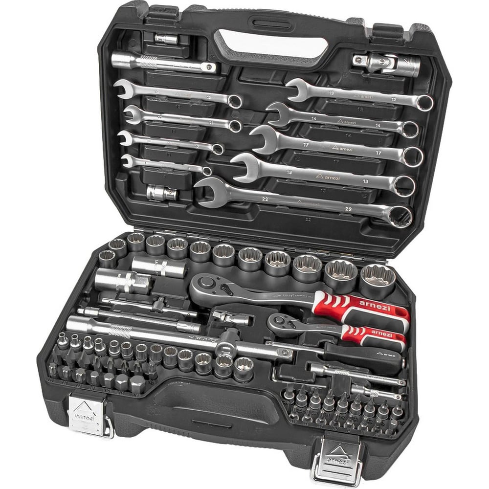 Набор инструментов ARNEZI 82 пр. 12-гранные головки 1/4DR, 1/2DR R0902082 - выгодная цена ...