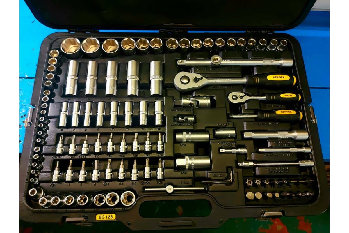 Универсальный набор инструментов 128 предметов Berger BG BG128-1214 ...