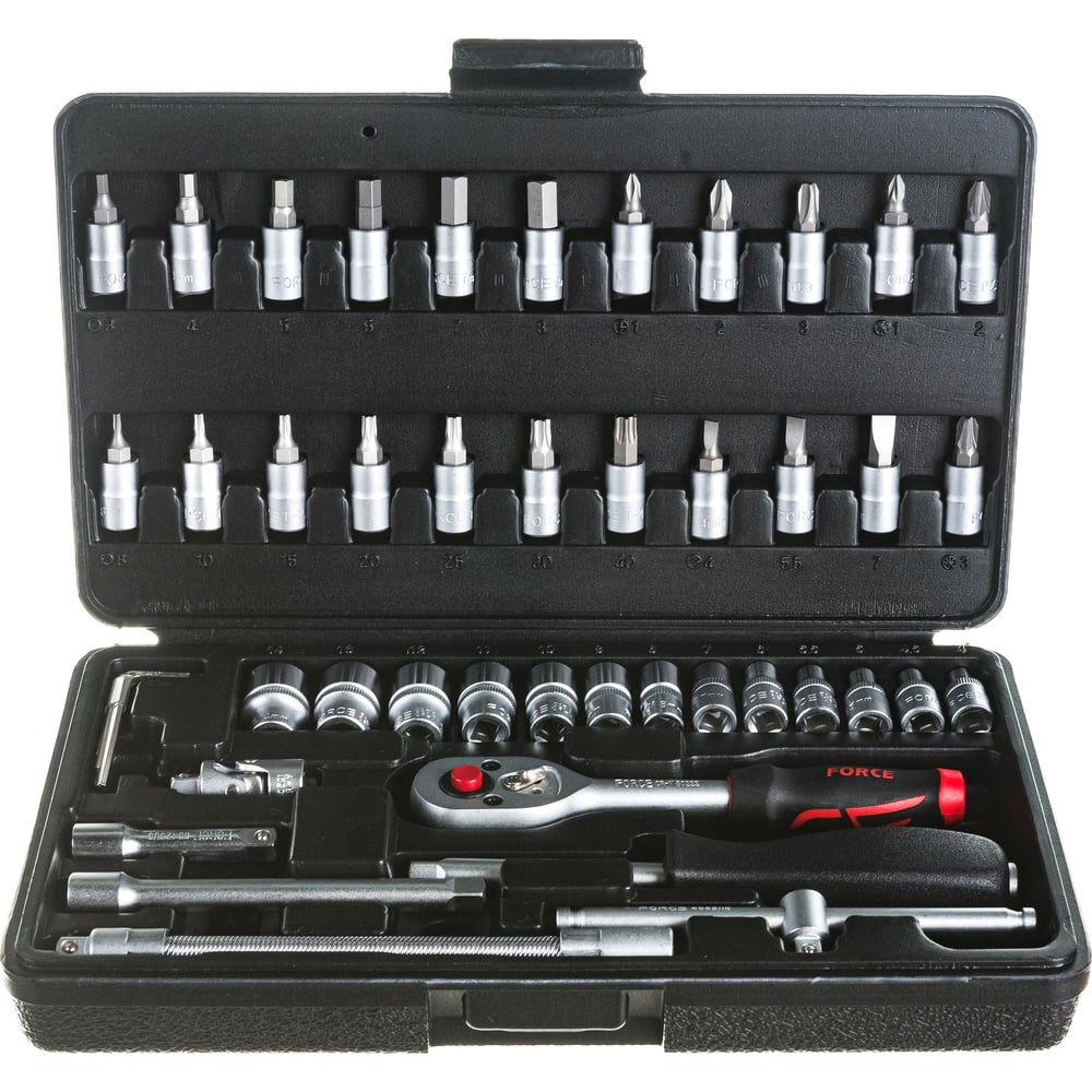 Набор инструмента с 6-ти гранными головками FORCE 1/4 46 предметов 2462 ...
