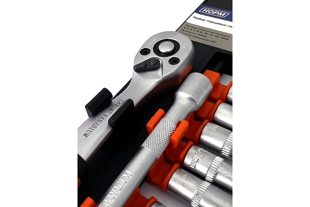Набор торцевых головок с трещоткой NORM 1/4", 12 предметов HP-1412 ...
