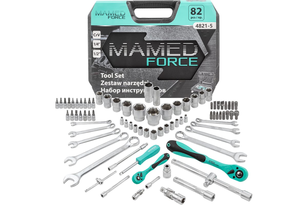 Набор инструментов profi 82пр. 1/4",1/2"(6гр)(4-32мм) MAMEDFORCE MF ...