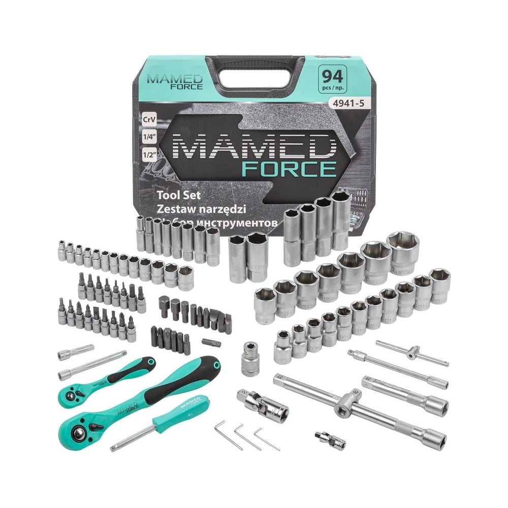 Набор инструментов profi 94пр. 1/4",1/2"(6гр)(4-32мм) MAMEDFORCE MF-4941-5(54639) - выгодная ...
