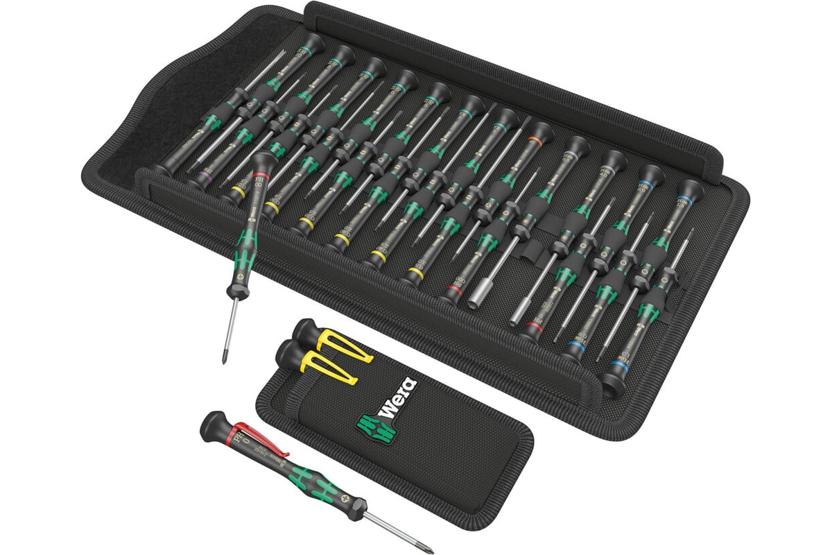 Набор прецизионных отвёрток WERA Kraftform Micro Big Pack 2 29 пр., PH ...