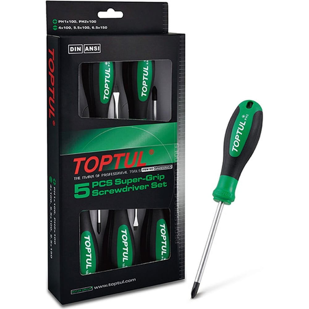 Набор отвёрток TOPTUL 5 шт. GAAE0507 - выгодная цена, отзывы ...