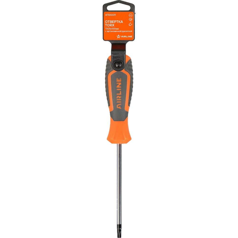Отвертка Airline TORX TX25x100 мм, с эргономичной рукояткой, магнитная ...