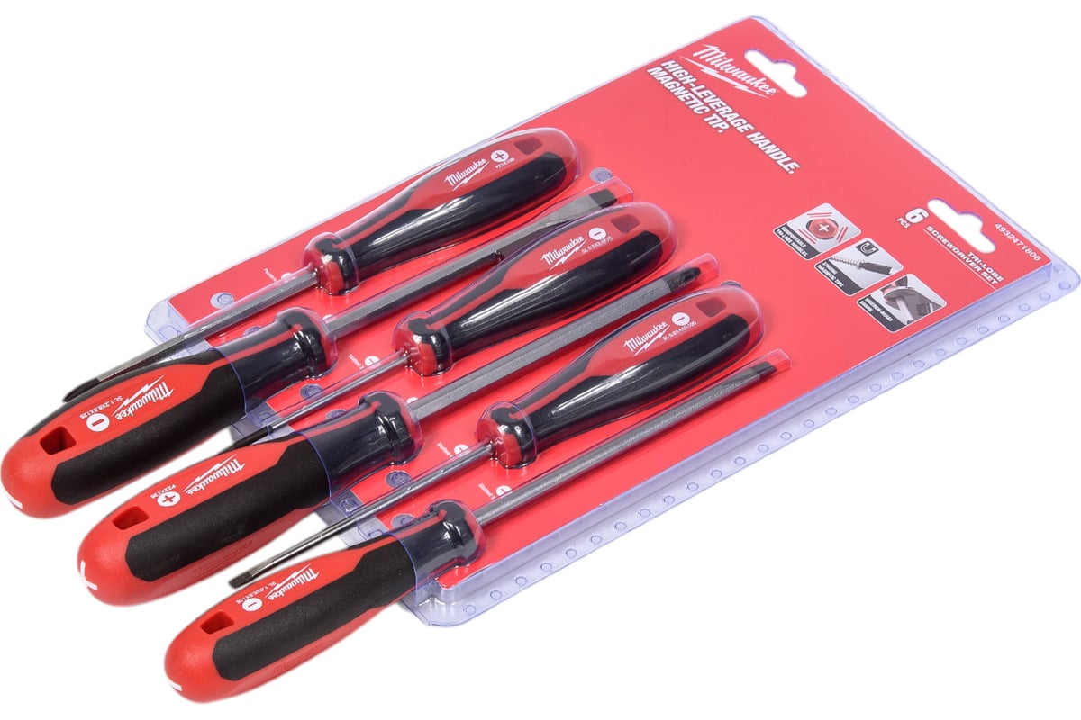 Набор магнитных отверток № 1 Milwaukee трехгранная рукоятка, 6 шт ...