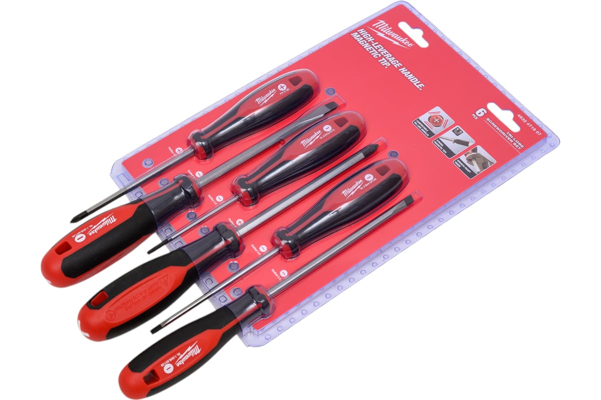 Набор магнитных отверток № 2 Milwaukee трехгранная рукоятка, 6 шт ...