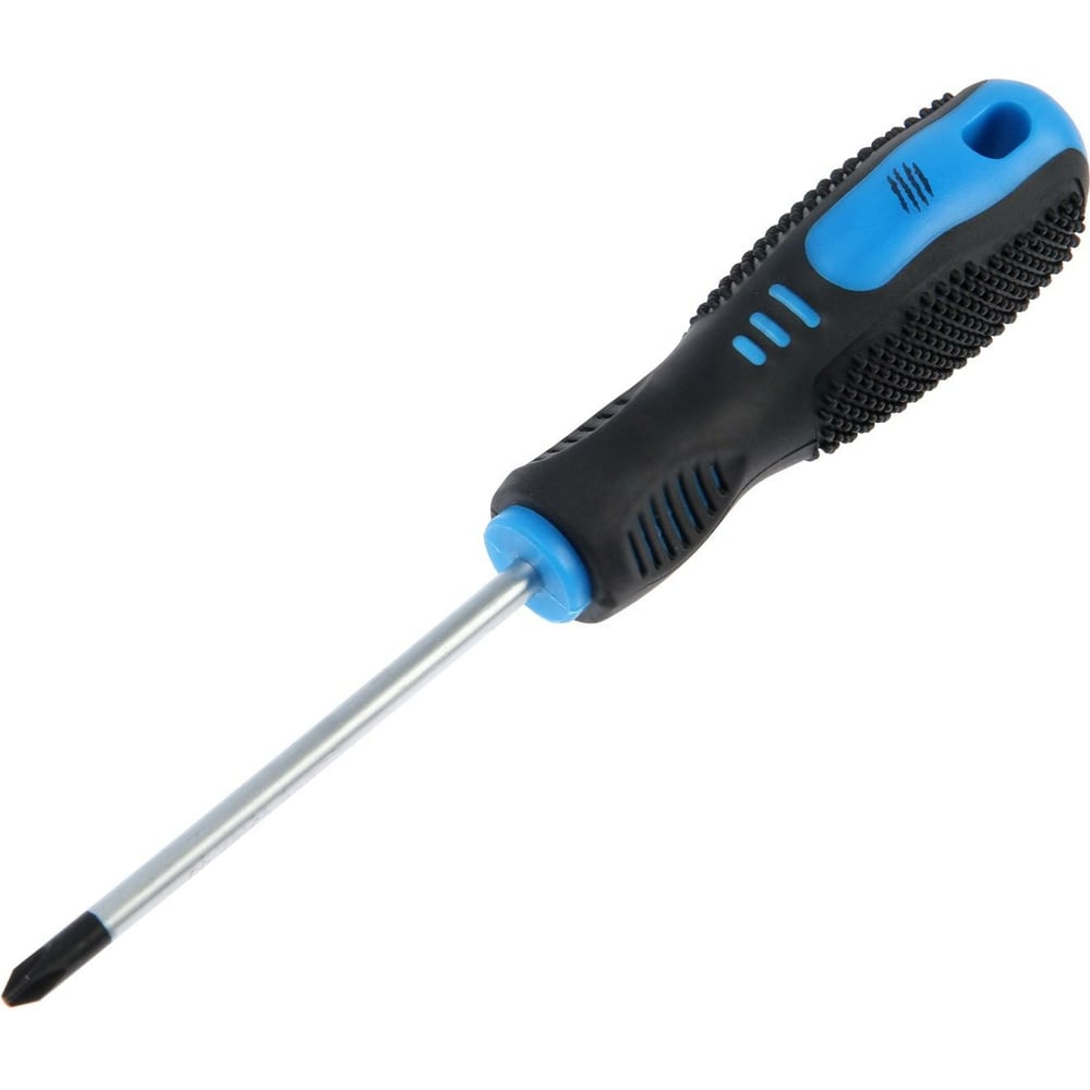 Крестовая отвертка ТУНДРА CrV, хром, магнит, двухкомпонентная рукоятка ...