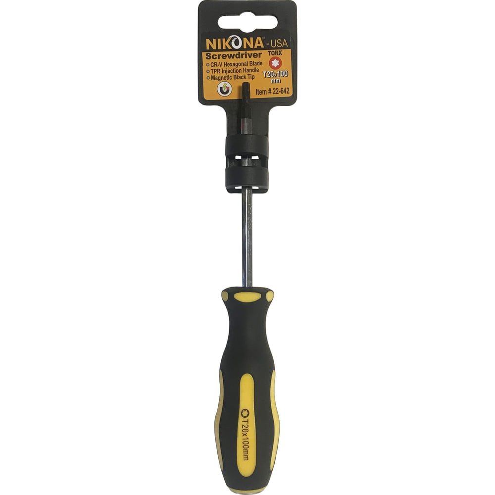 Отвертка NIKONA звездочка Torx Cr-V, T20x100 мм шестигранная 22-642 ...