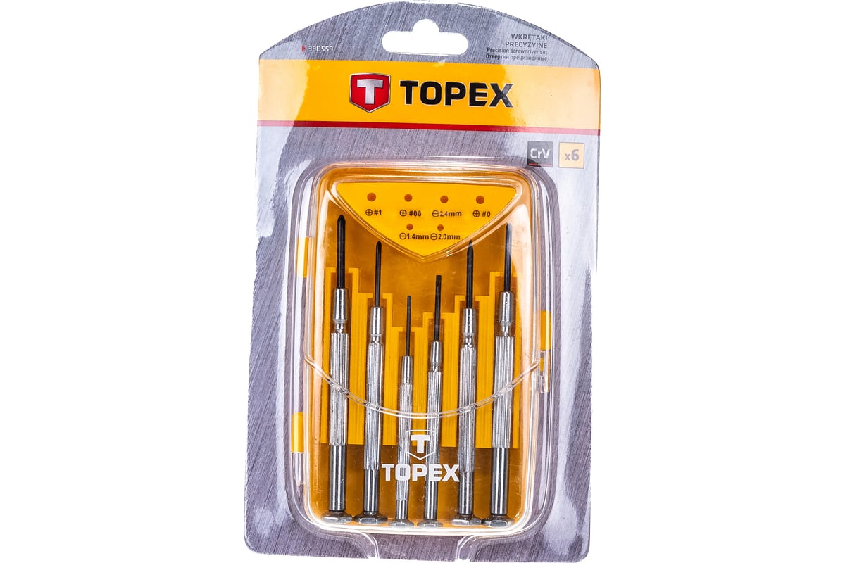 Набор прецизионных отверток TOPEX 6 шт. 39D559 - выгодная цена, отзывы ...