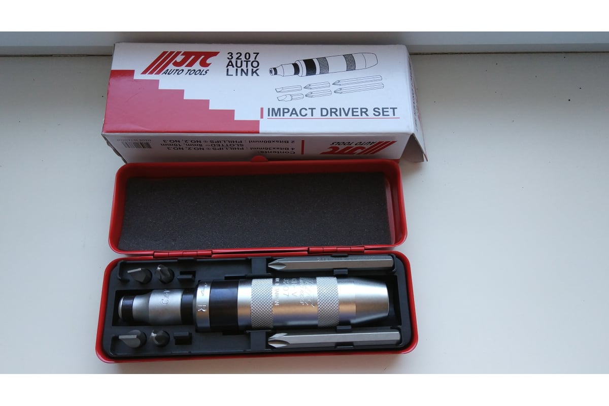 Ударная отвертка с битами JTC 6 шт 1/20-3207 - выгодная цена, отзывы, характеристики, фото ...