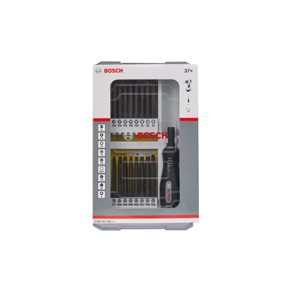 Комплект насадок с рукояткой (37 предметов) Bosch 2607017320 - выгодная ...
