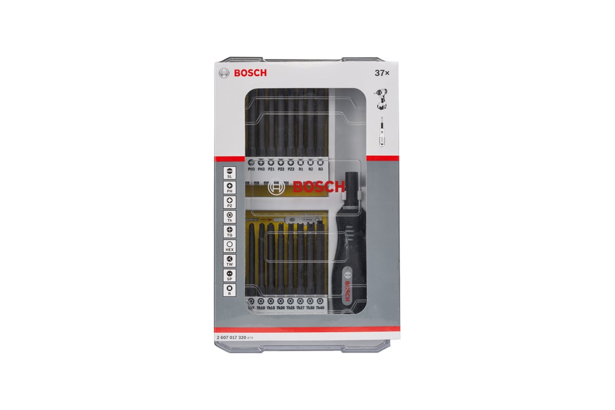 Комплект насадок с рукояткой (37 предметов) Bosch 2607017320 - выгодная ...