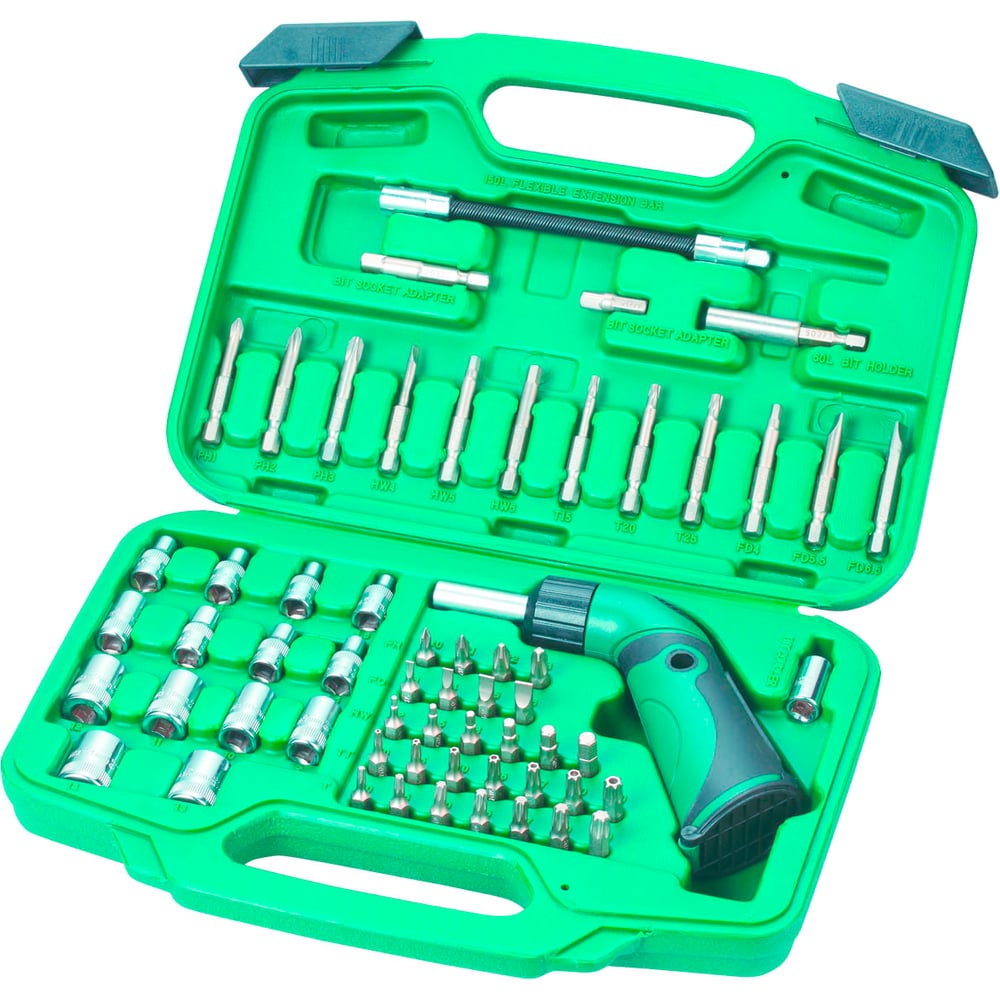 Набор бит и головок с отверткой-держателем 60шт SATA 09324 - выгодная ...