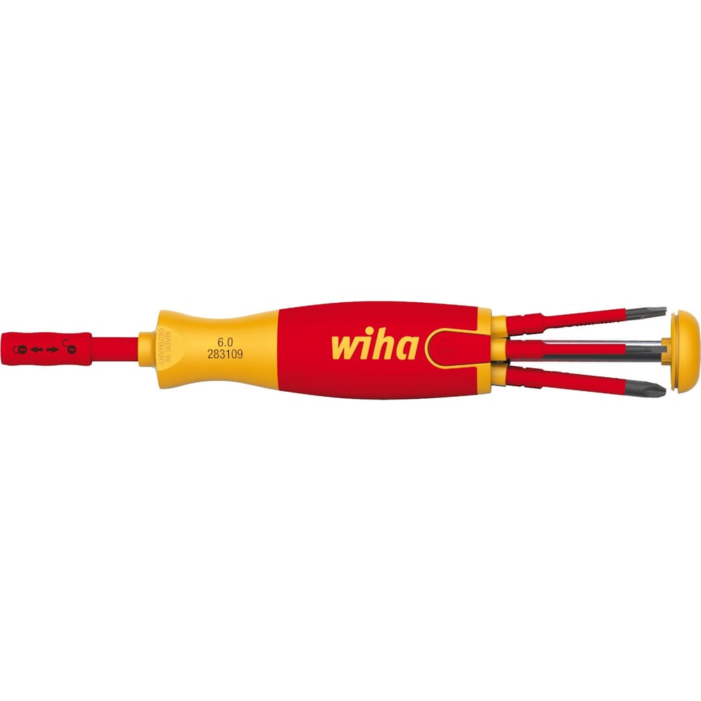 Отвертка-битодержатель WIHA LiftUp electric SL/PZ/XZ, 6 бит 41234 ...