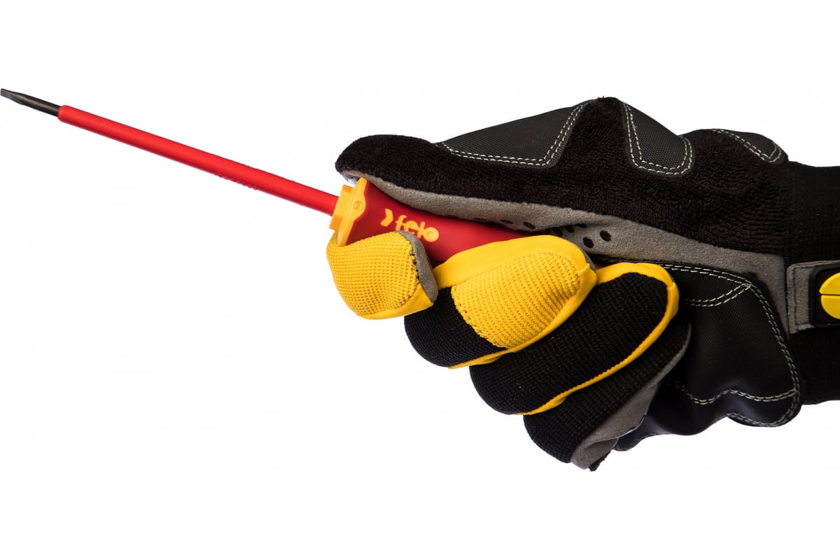 Диэлектрическая отвертка Felo Ergonic 3,5х0,6х100 плоская шлицевая ...