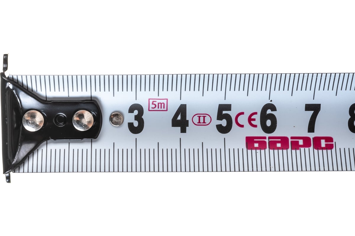 Рулетка БАРС Вектор 5 м х 25 мм, утолщенное полотно, магнитный зацеп ...