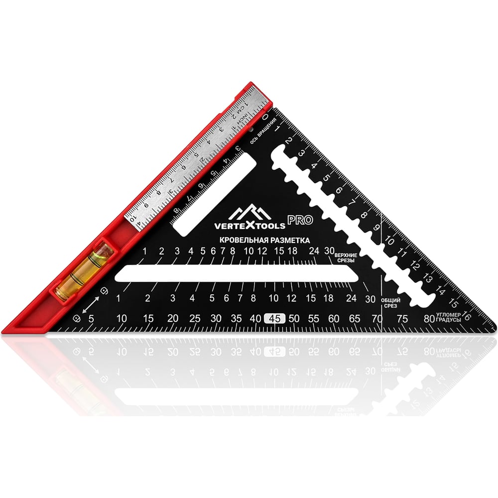 Угольник многофункциональный vertextools profi 7 в 1, inox+abs толщина ...