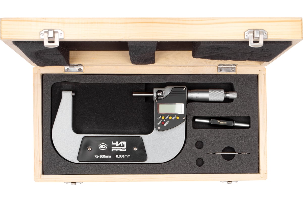 Микрометр ЧИЗ МКЦ-100 0.001, электронный, 4-кн. PRO 423463 - выгодная ...