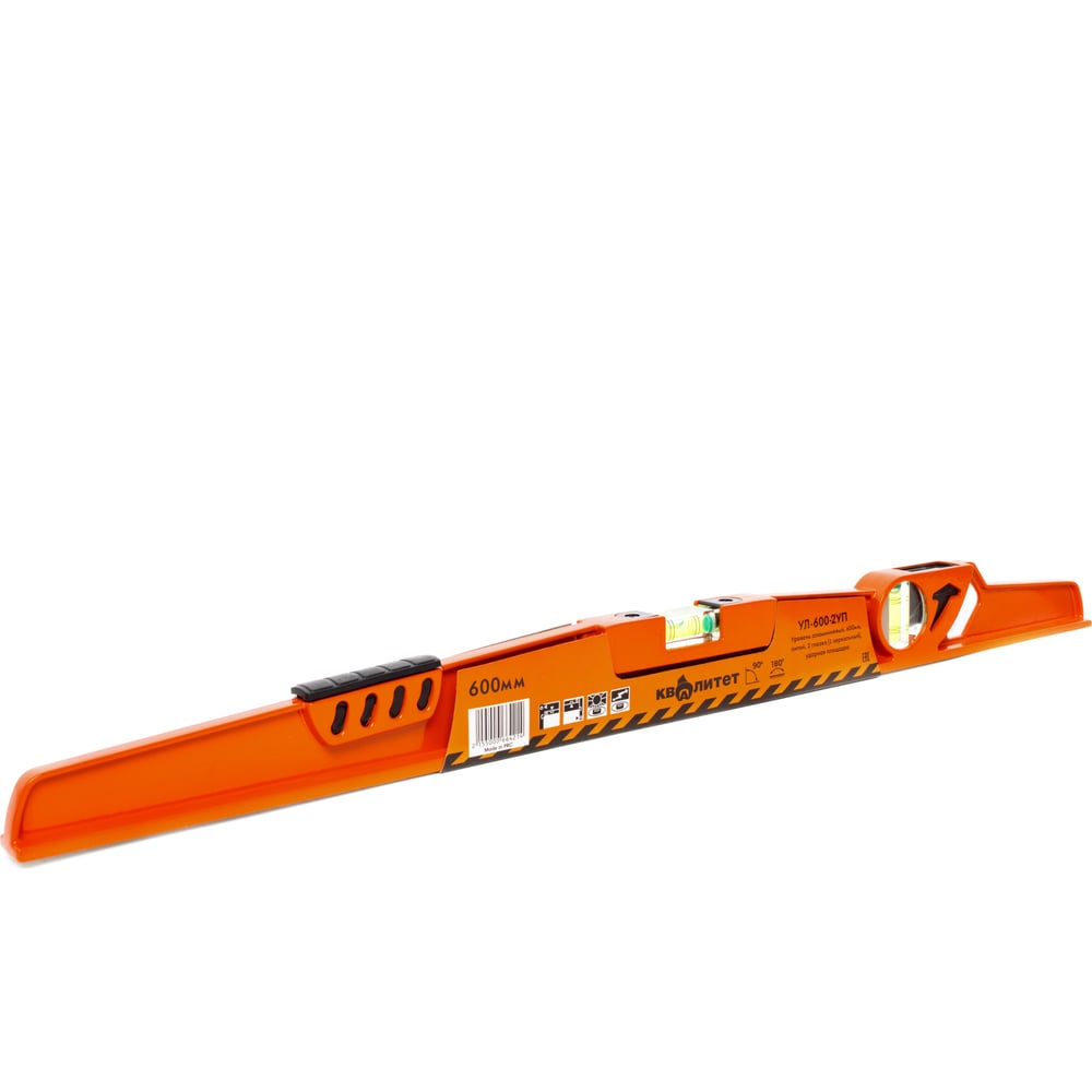 Уровень КВАЛИТЕТ алюминиевый, литой, 2 глазка + 1 зеркальный УЛ-600-2УП ...