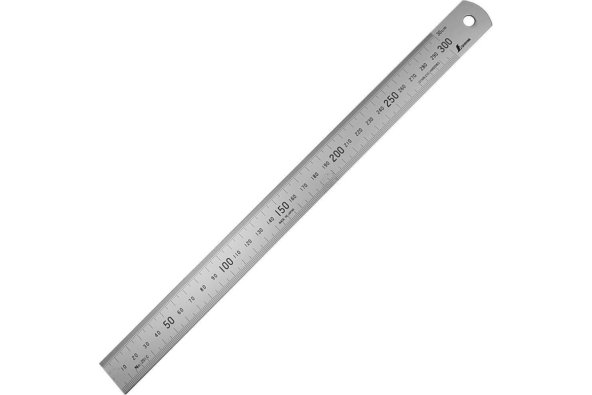 Линейка Shinwa дюймовая, 300 мм, 12", шкала в мм и дюймах М00016581 ...