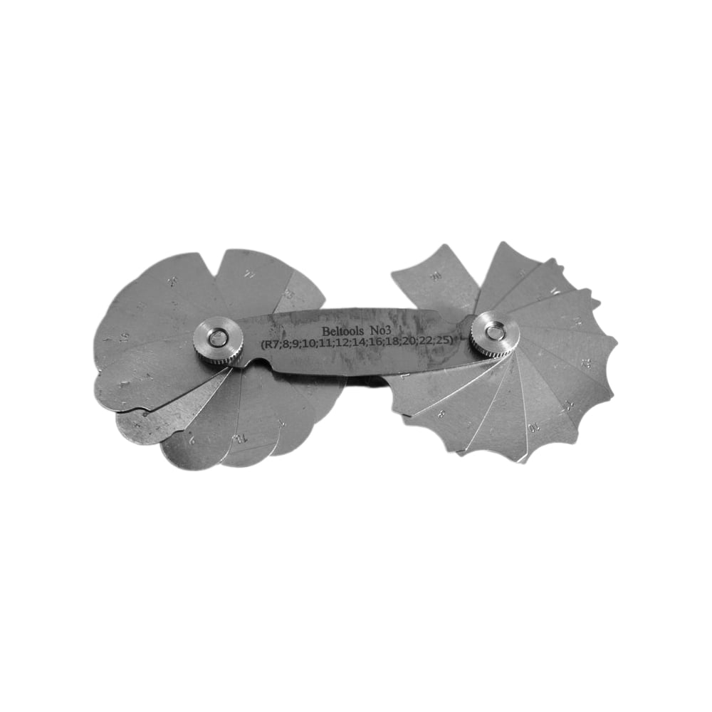 Шаблон радиусный (радиусомер) Beltools №3 (R7, 8, 9, 10, 11, 12, 14, 16, 18, 20, 22, 25) 12 шт ...
