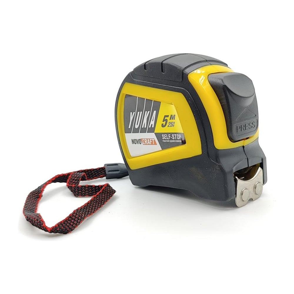 Рулеткa измерительная NOVOCRAFT 5 м Yuka с автостопом, лента 19 мм ...