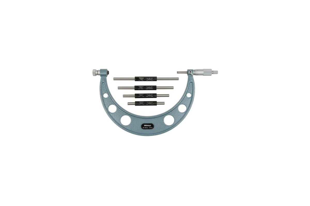 Микрометр MITUTOYO 100-200 мм со сменными пятками 104-140A - выгодная ...