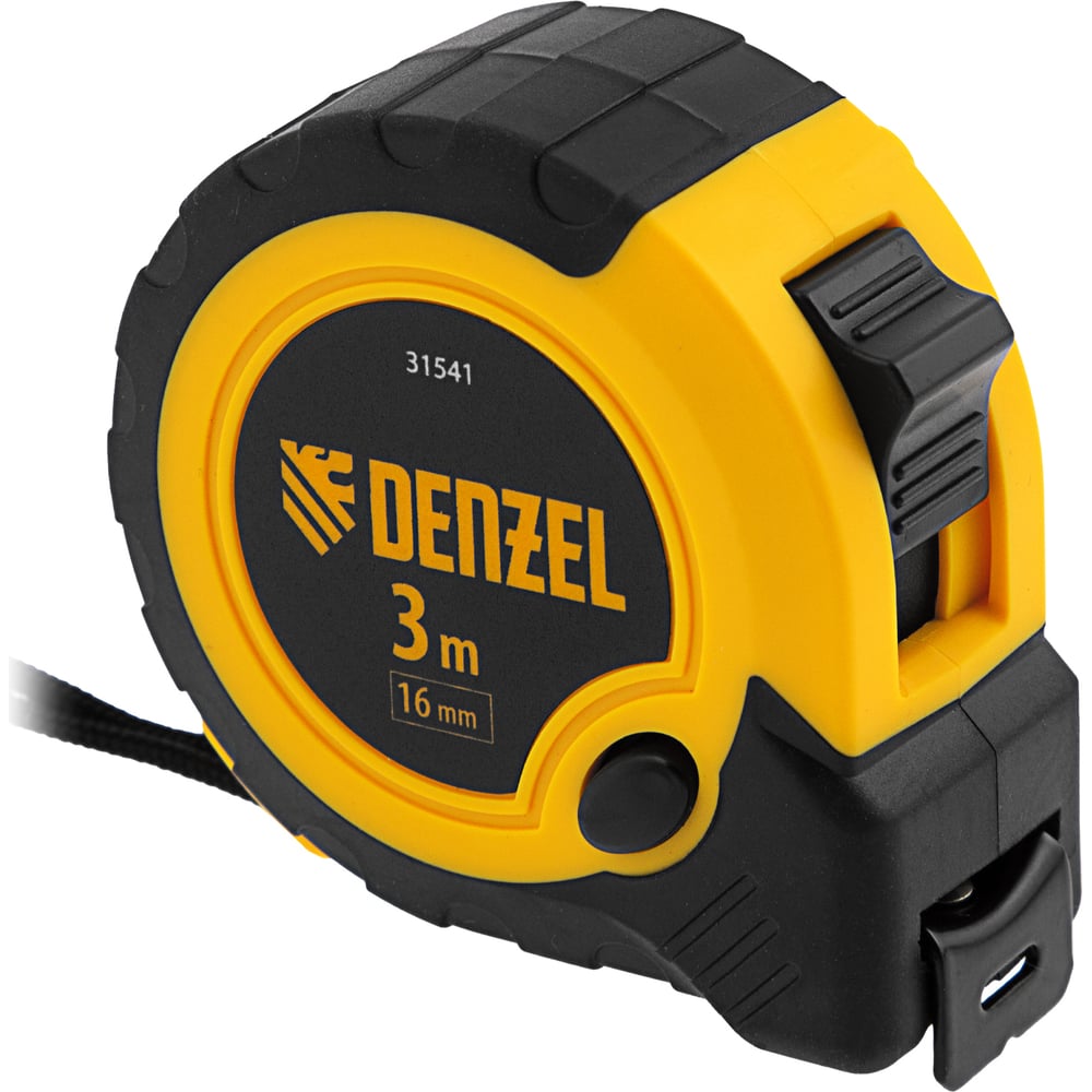 Рулетка Denzel 3 м, 16 мм, двухкомпонентный корпус, кнопка-пауза 31541 ...