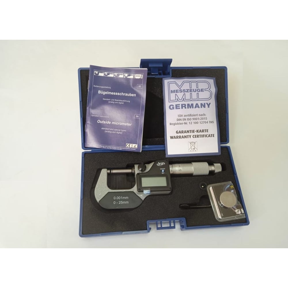 Микрометр цифровой MIB 0-25 мм пыле- влагозащищенный IP65 2029080 ...