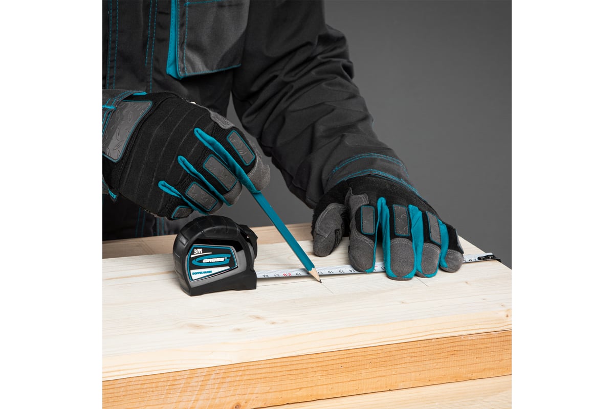 Рулетка GROSS Doppelhaken 3м x 16мм, односторонний зацеп, нейлон ...