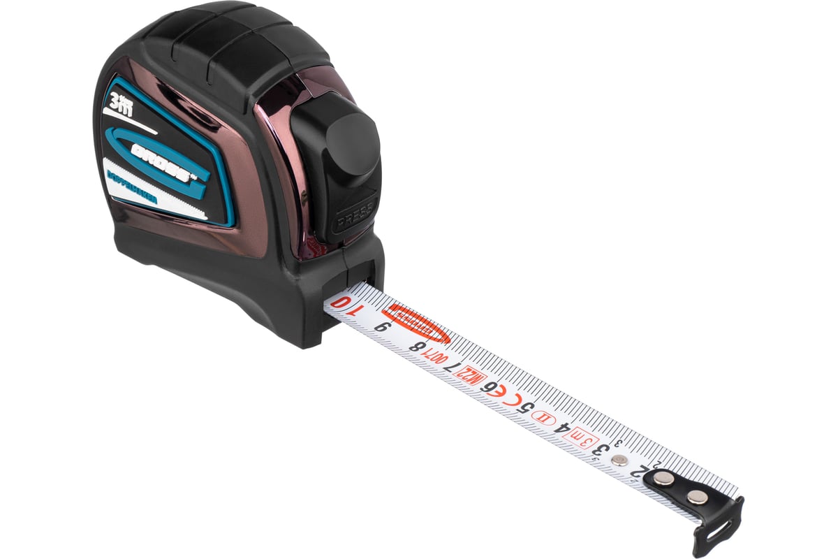 Рулетка GROSS Doppelhaken 3м x 16мм, односторонний зацеп, нейлон ...