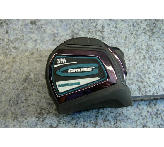 Рулетка GROSS Doppelhaken 3м x 16мм, односторонний зацеп, нейлон ...