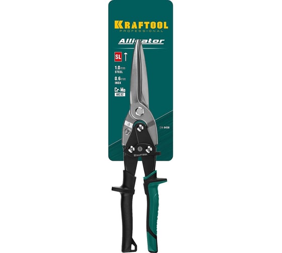 Прямые удлинённые ножницы по металлу KRAFTOOL Alligator 290 мм 2328-SL ...