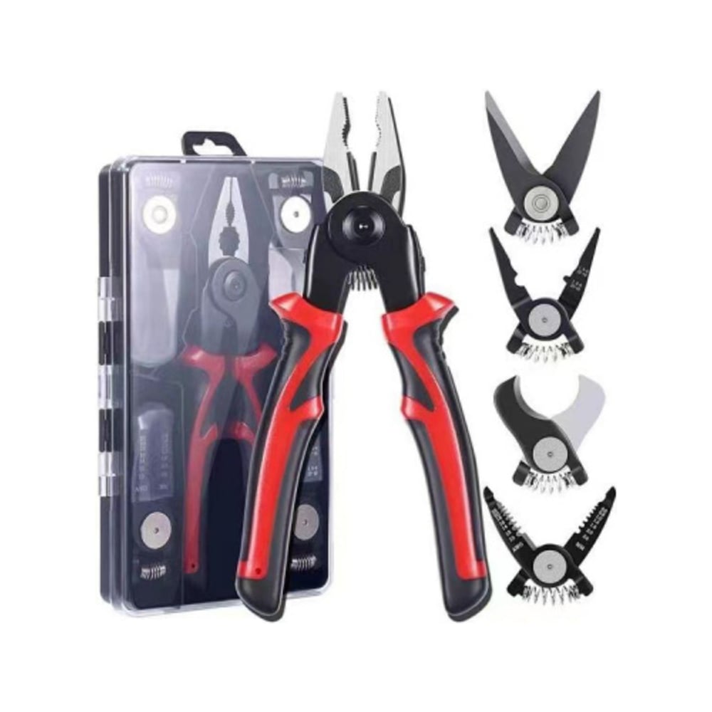 Многофункциональные комбинированные плоскогубцы 5в1 Vitatools со съемными насадками (пассатижи ...