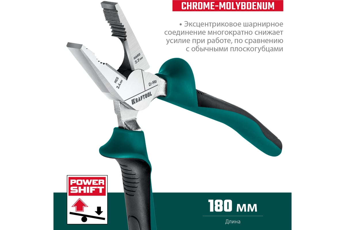 Комбинированные плоскогубцы KRAFTOOL 180 мм 22011-1-18_z01 - выгодная ...