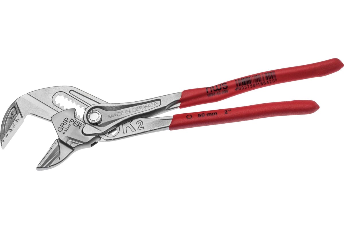 Переставные клещи-гаечный ключ NWS gripper k2, 250 мм, покрытие crom ...