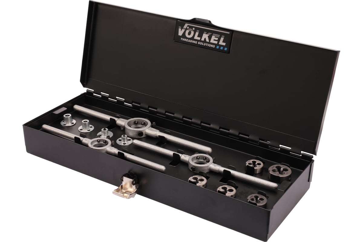 Набор плашек VOLKEL М3-М12 DINEN22568 HSS-G 19 предметов V49599 ...