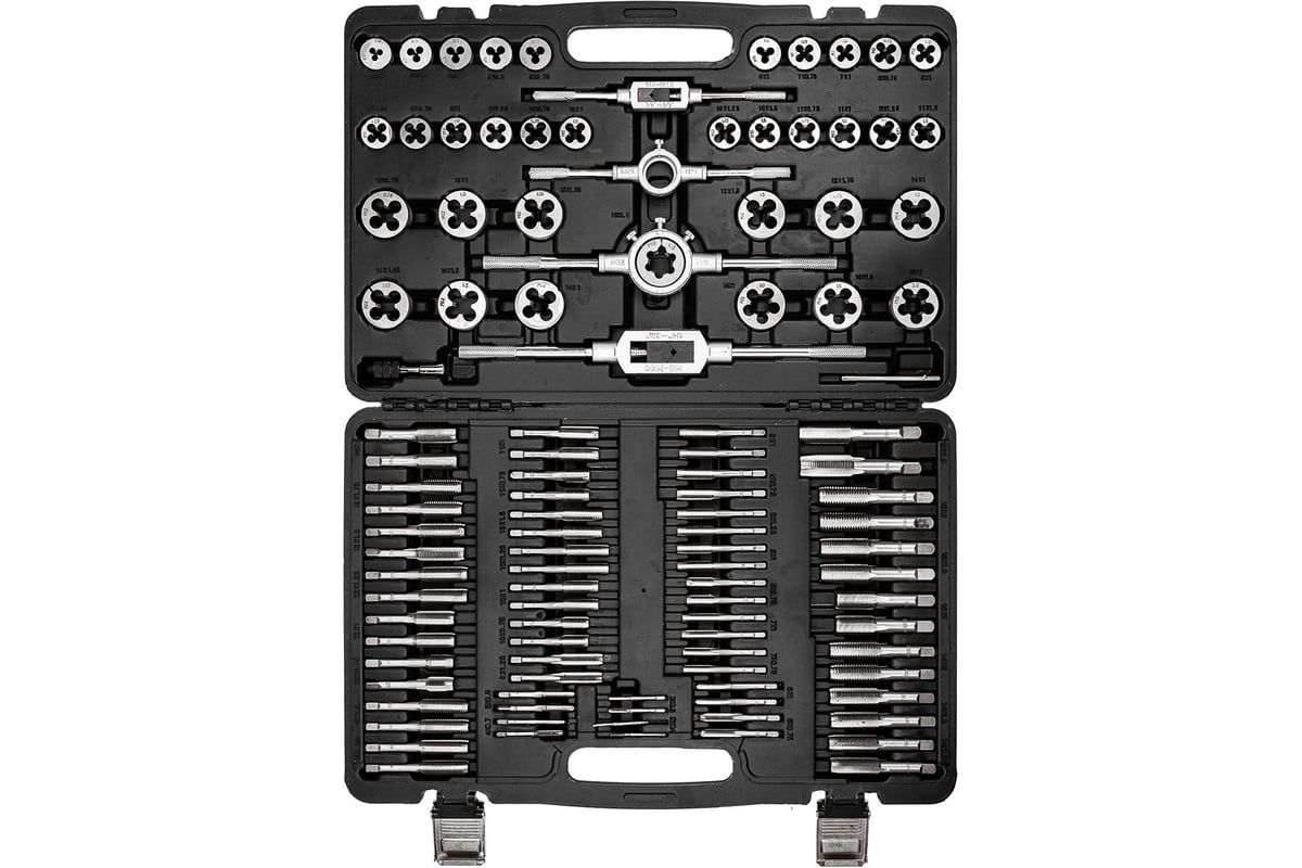 Набор метчиков и плашек метрический 110 предметов Forcekraft FK-B110-1(60358) - выгодная цена ...