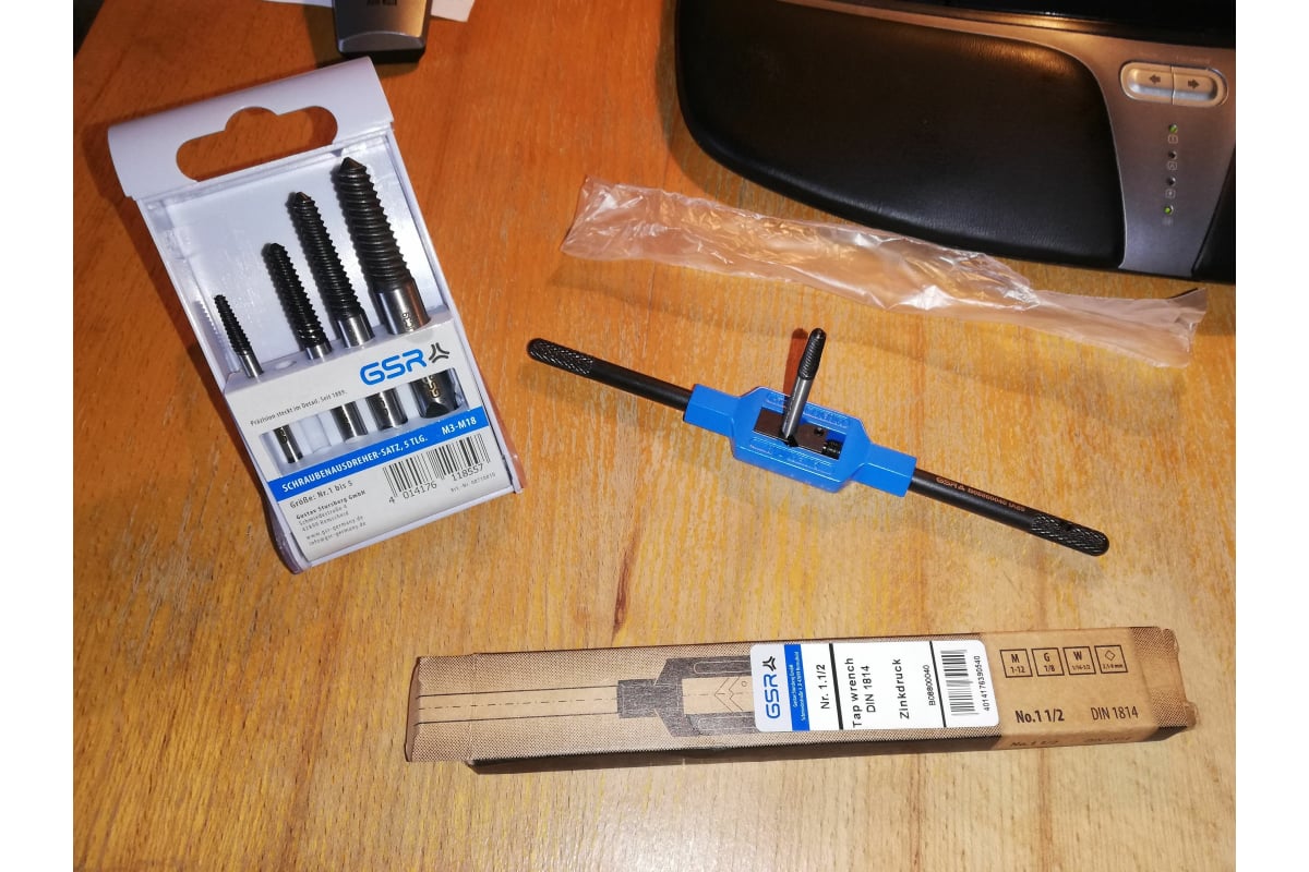 Метчикодержатель GSR DIN 1814 Nr 1 1/2 M1-M12 L180 мм Silver B08800040 ...