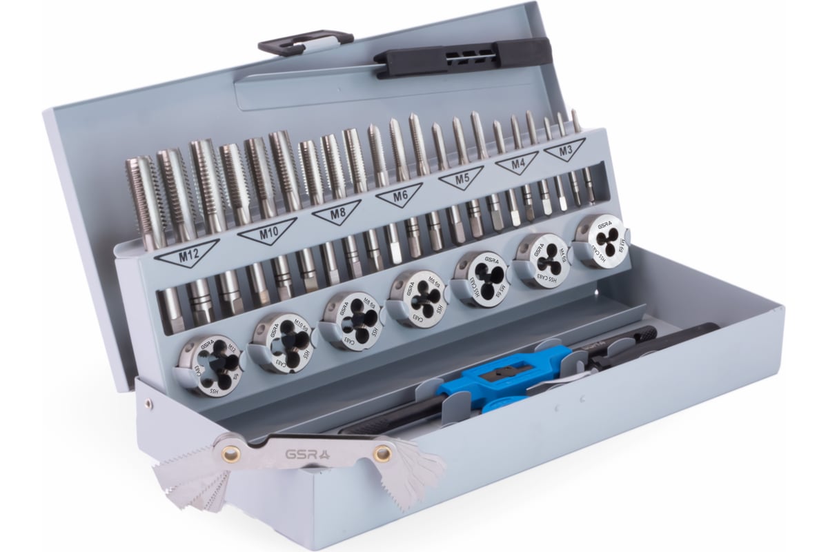 Набор ручных метчиков и плашек GSR 25х9 M3-M12 HSSG 32 предмета 00708070 - выгодная цена, отзывы ...