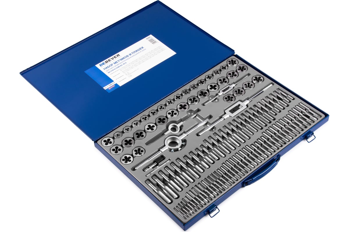 Набор метчиков и плашек Debever Machining Solutions М2 - М18, 110 ...